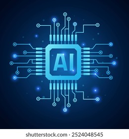 Artificial Intelligence Chip Ai Technology Background Stock Vector (Royalty Free) 2524048545 ...