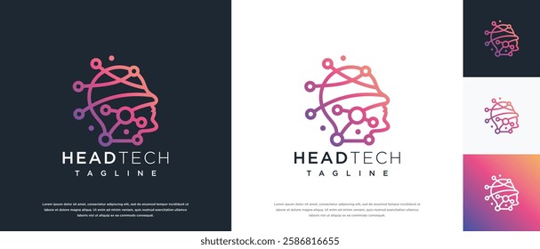 Artificial Intelligence Human Head Logo Design Stock Vector (Royalty ...