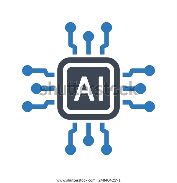 Artificial Intelligence Icon Semiconductor Cpu Processor Stock Vector ...