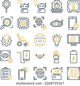 Artificial Intelligence Icons Set Artificial Intelligence Stock Vector (Royalty Free) 2267677777 ...