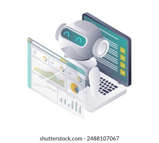 Artificial Intelligence Robots Assisting Data Analysis Stock Vector (Royalty Free) 2488107067 ...