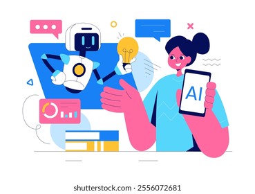 Artificial Intelligence Vector Illustration Featuring Digital Stock Vector (Royalty Free ...