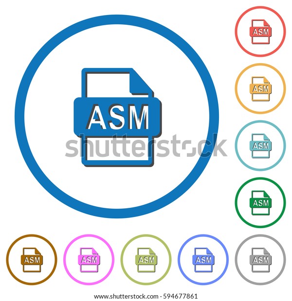 Asm File Format Flat Color Vector Stock Vector (Royalty Free) 594677861 ...