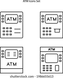 Atm Machine Icons Isolated On White Stock Vector (Royalty Free) 1986655613 | Shutterstock
