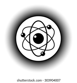 Atom Button On White Background Vector: vector de stock (libre de ...