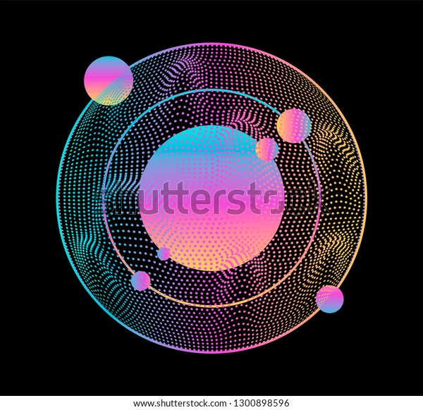 Atomic System Surrounded By 3d Sphere Stock Vector (Royalty Free ...