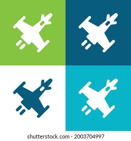 Attack Ship Flat Four Color Minimal Stock Vector (Royalty Free ...
