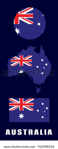 Australia Flag Three Type Australia Vector Stock Vector (Royalty Free ...