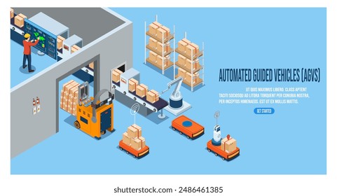 Automated Guided Vehicles Agvs Autonomous Mobile Stock Vector (Royalty Free) 2486461385 ...
