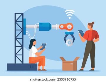 Automation Business Vector Illustration Robotic Process Stock Vector ...