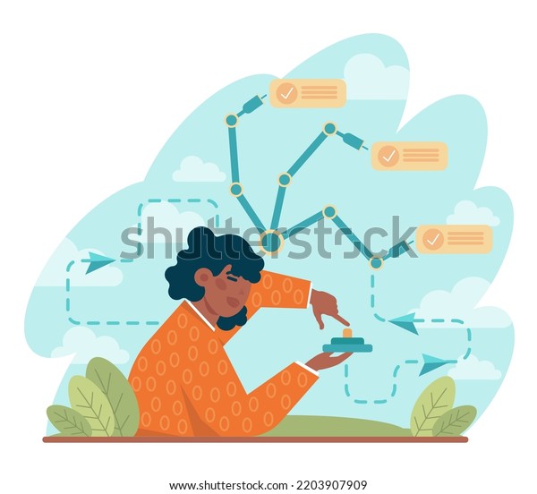 Automation Concept Automated Systems Ai Working Stock Vector (Royalty ...