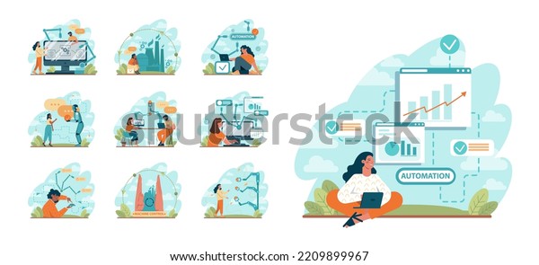 Automation Concept Set Automated Systems Ai Stock Vector (Royalty Free ...