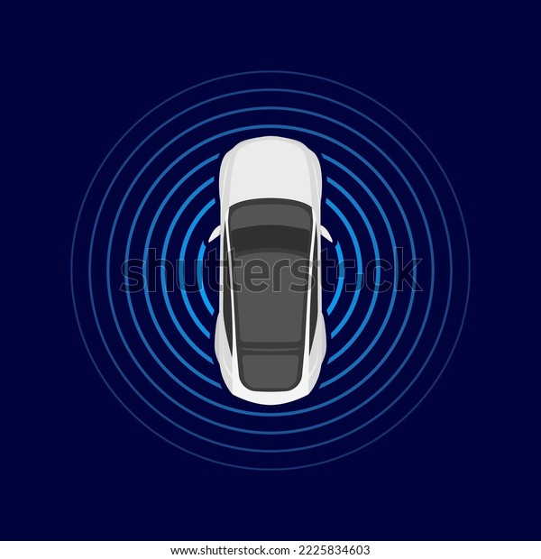 Autonomous Car Top View Self Driving Stock Vector (Royalty Free ...