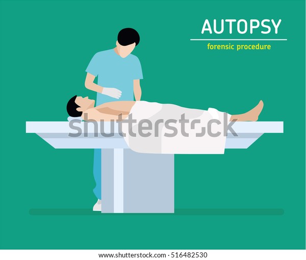 Autopsy Forensic Procedure Coroner Examines Murder Stock Vector ...