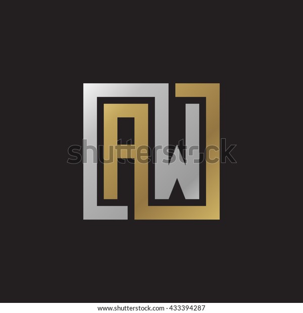 Aw Initial Letters Looping Linked Square Stock Vector (Royalty Free ...