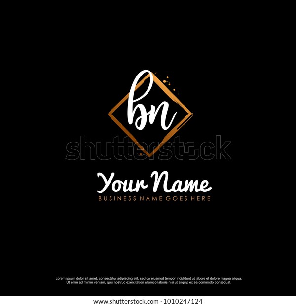 B N Initial Abstract Logo Template Stock Vector (Royalty Free ...