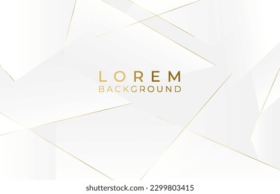 White Gold Ribbons Template Background Stock Vector (Royalty Free ...