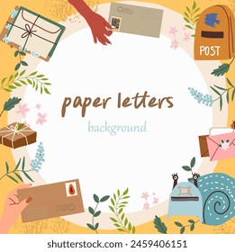 Background Frame Border On Theme Postal Stock Vector (Royalty Free ...