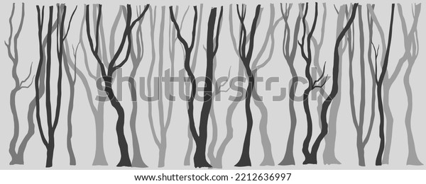 Background Silhouettes Tree Trunks Branches Vector Stock Vector ...