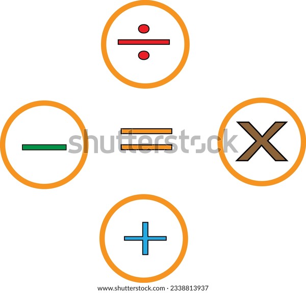Background Vector Math Symbols Multiplication Subtraction Stock Vector ...