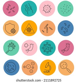 Bacteria Icon Set Bacteria Pack Vector Stock Vector (Royalty Free ...