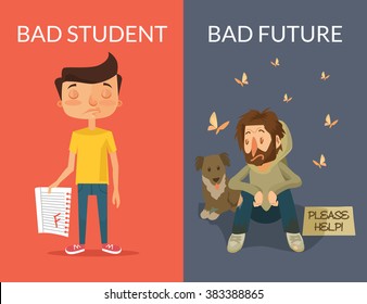 Bad Future Vector Flat Illustration Stock Vector (Royalty Free ...