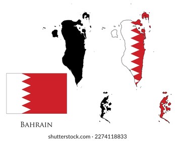 Bahrain Flag Map Illustration Vector Stock Vector (Royalty Free ...