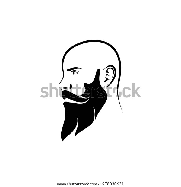 Bald Man Beards Side View Logo Stock Vector (Royalty Free) 1978030631 ...