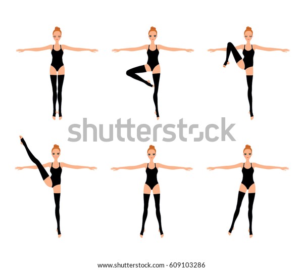 Ballet Dancer Workout Set Vector Illustration Stock Vector (Royalty ...