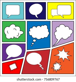 Balloons Vignettes Set Comic Editable On Stock Vector (Royalty Free ...