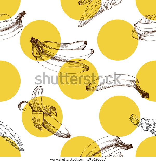 Banana Pattern Vector Hand Drawing Stock Vector (Royalty Free ...