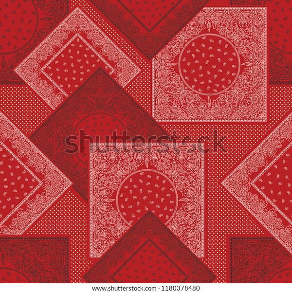 Bandanna Design Patchwork Stock Vector (Royalty Free) 1180378480 ...