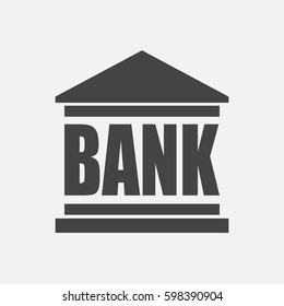 Bank Building Icon Flat Style Vector Stock Vector (Royalty Free) 598390904 | Shutterstock