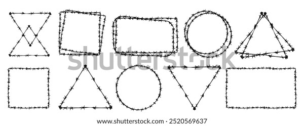 Barb Wire Shapes Border Pattern Texture Stock Vector (Royalty Free ...
