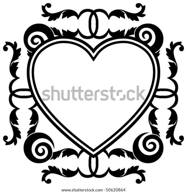 diseño de corazón barroco, imagen vectorial: vector de stock (libre de ...
