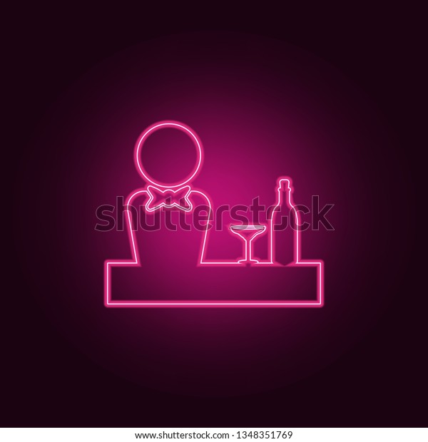 Bartender Bar Icon Elements Bar Neon Stock Vector (Royalty Free ...