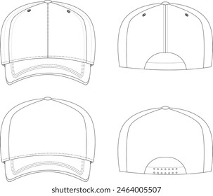 Hat Template Vector Snapback Hat Technical Stock Vector (Royalty Free ...