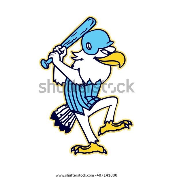 Baseball Eagle Batter Cartoon Vector Stock Vector (Royalty Free ...