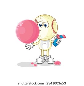 Baseball Head Chewing Gum Vector Cartoon: เวกเตอร์สต็อก (ปลอดค่า ...