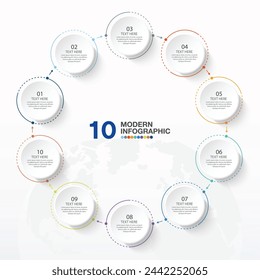 Basic Circle Infographic Template 10 Steps Stock Vector (Royalty Free) 2442551493 | Shutterstock