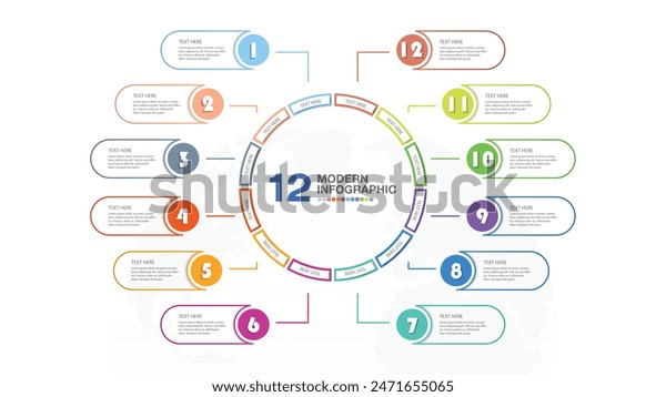 Basic Circle Infographic Template 12 Steps Stock Vector (Royalty Free ...