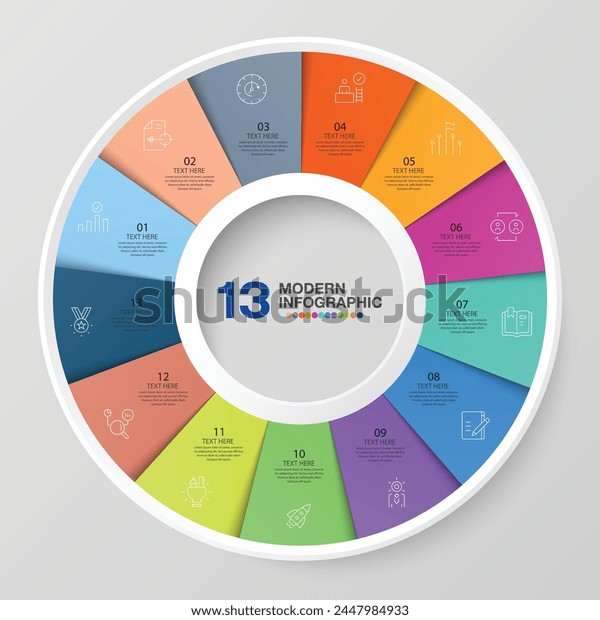 Basic Circle Infographic Template 13 Steps Stock Vector (Royalty Free ...