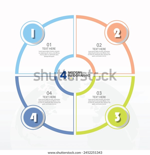 Basic Circle Infographic Template 4 Steps Stock Vector (Royalty Free ...