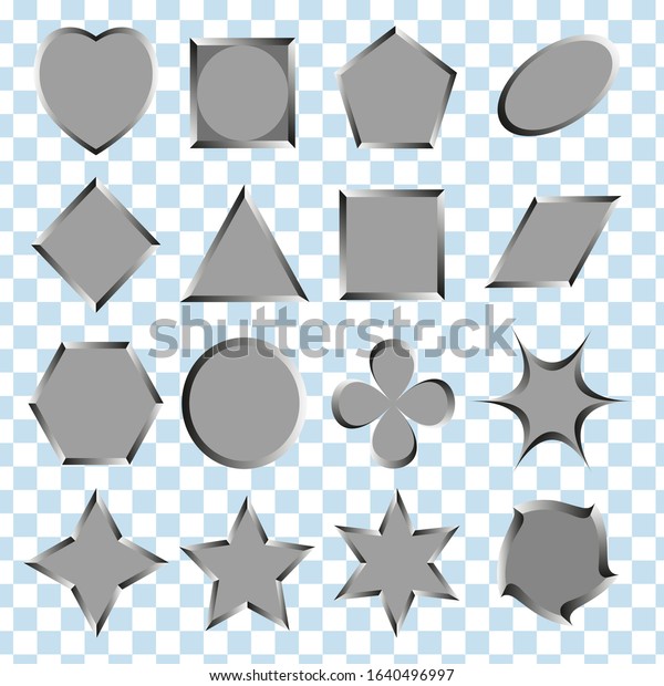 Basic Geometric Shapes Icon Set Iron Stock Vector (Royalty Free ...