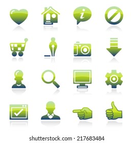 Basic Web Icons Gray Green Series Stock Vector (Royalty Free) 59745401 ...
