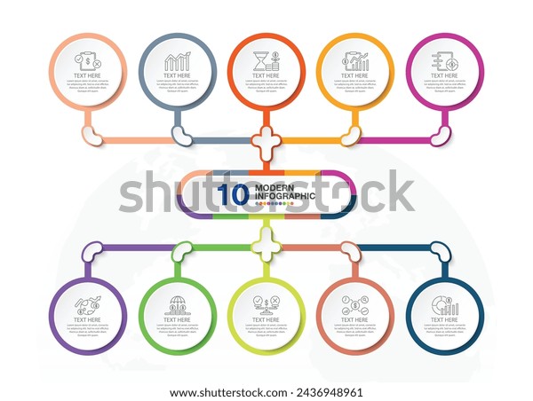 Basic Infographic Template 10 Steps Process Stock Vector (Royalty Free ...
