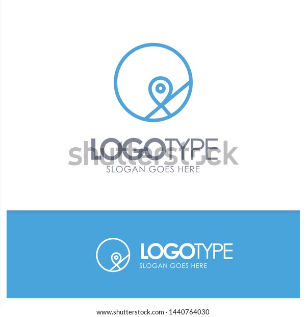 Basic Map Location Map Blue Outline Stock Vector (Royalty Free ...