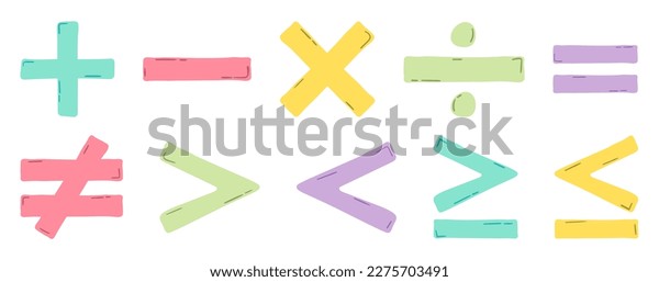 Basic Math Symbols Colorful Stock Vector (Royalty Free) 2275703491 ...