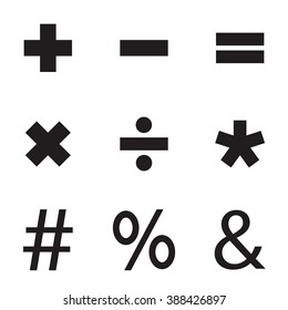 Basic Mathematical Symbols Vector Illustration Eps Stock Vector ...
