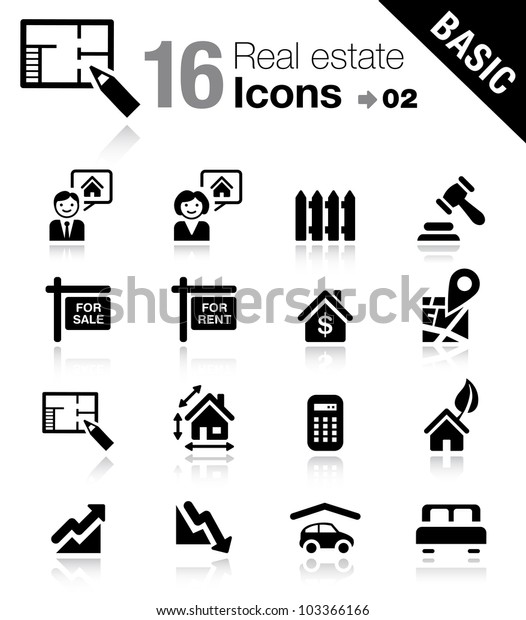 Basic Real Estate Icons Stock Vector (Royalty Free) 103366166 ...